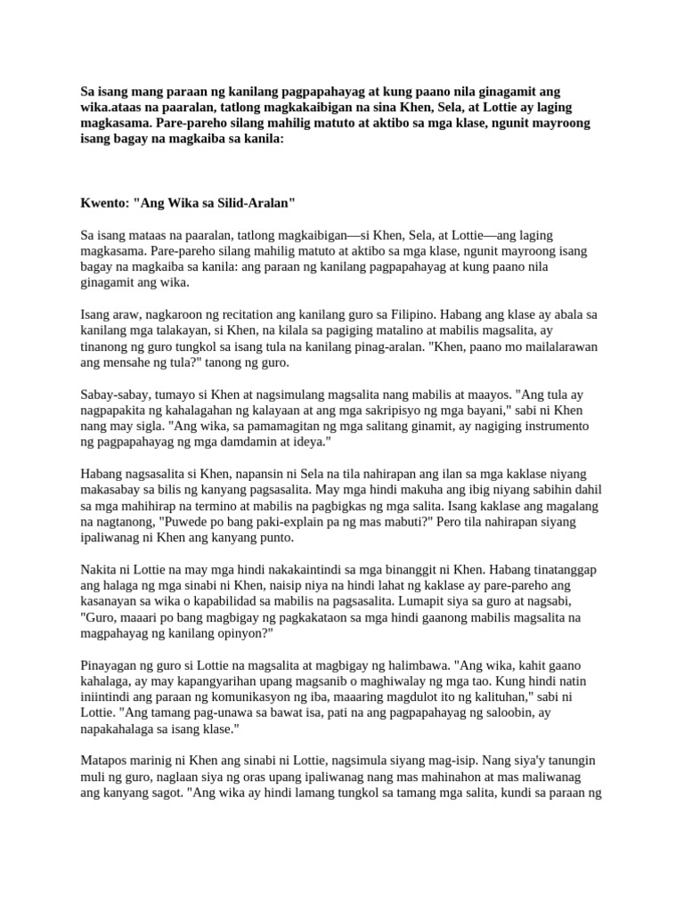 Kwento | PDF