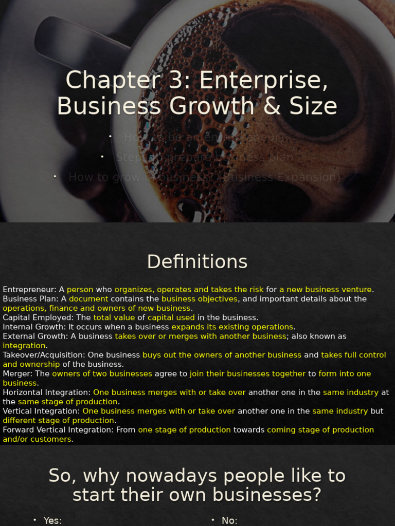 Chapter 3-Enterprise, Business Growth and Size | PDF | Mergers And ...