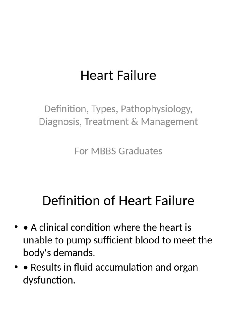 Heart Failure: Types, Diagnosis & Treatment | PDF