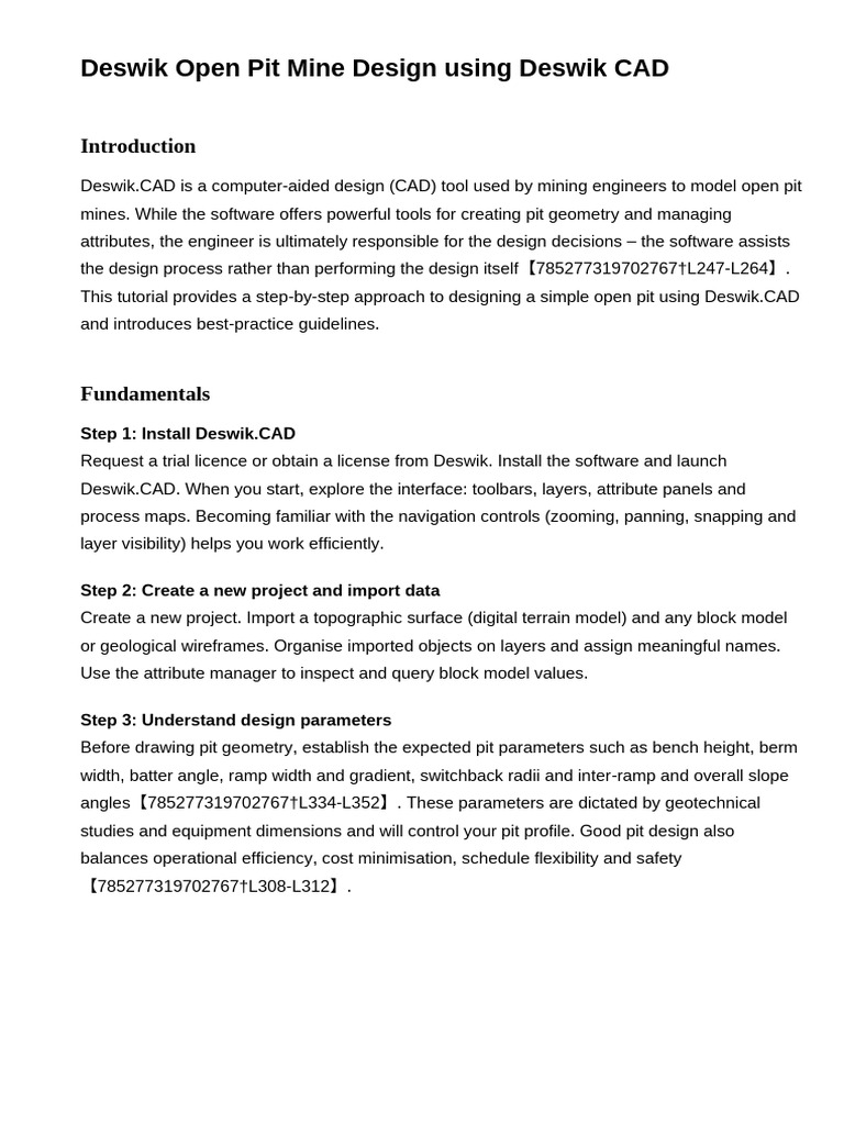 Open Pit Design with Deswik.CAD Guide | PDF | Computer Aided Design ...