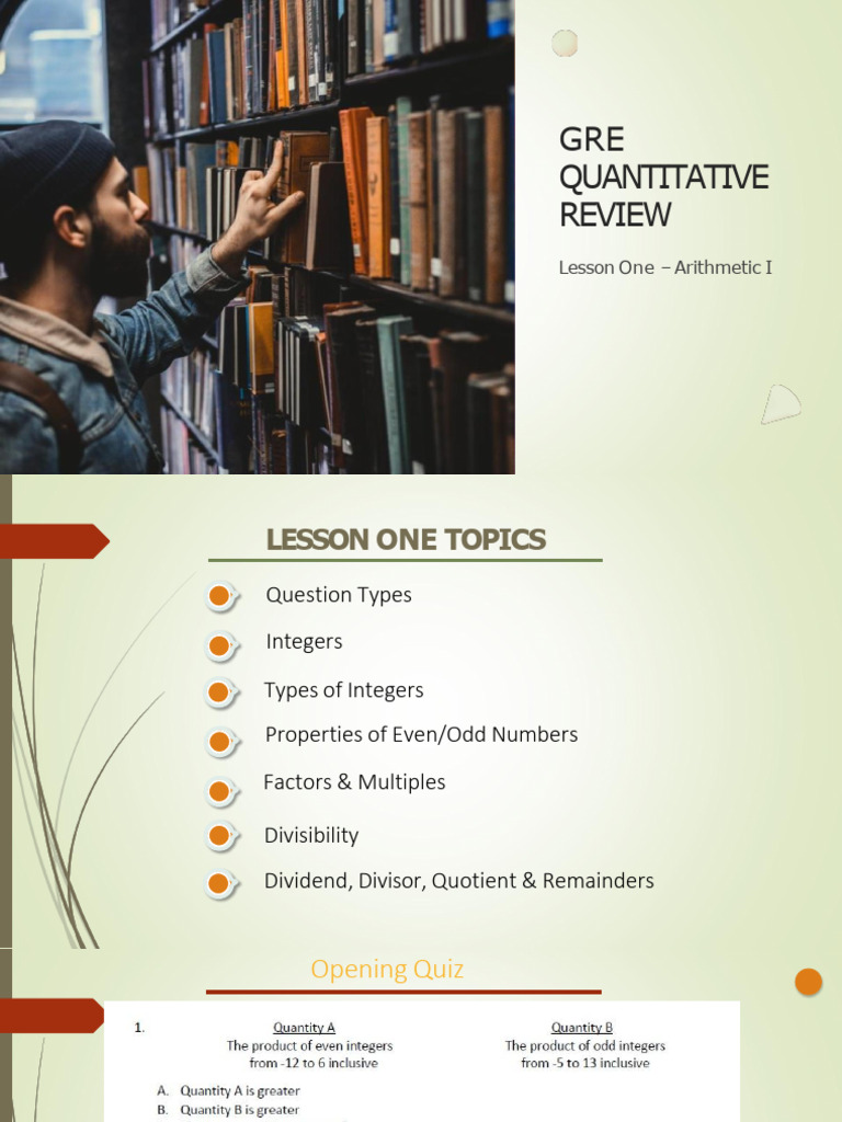 GRE Prep Class - Lesson One | PDF | Factorization | Division (Mathematics)