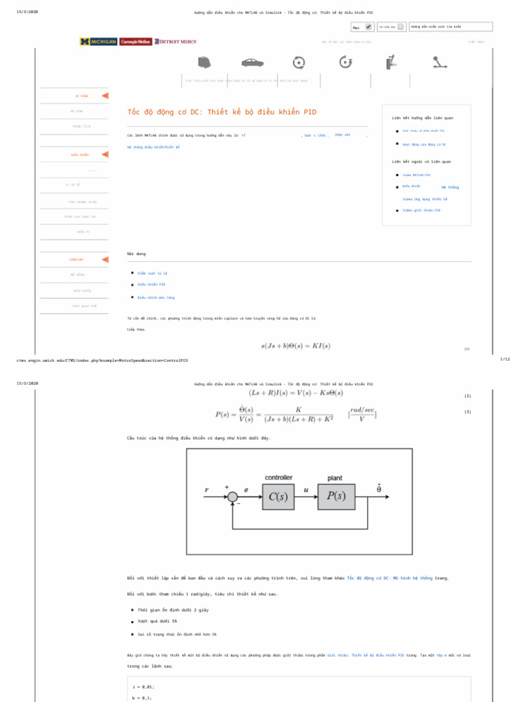 9 Control Tutorials For MATLAB and Simulink - Motor Speed - PID Controller Design | PDF