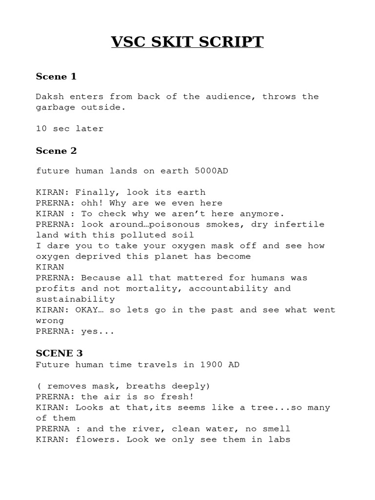 Climate Change Skit Script | PDF