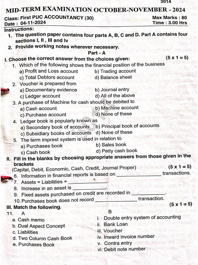 I Acc Midterm 2024 | PDF