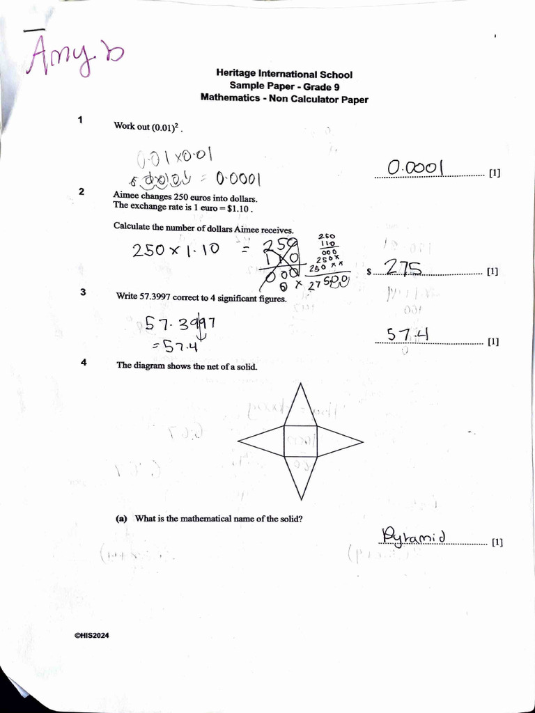 Math Worksheet Non Calc | PDF