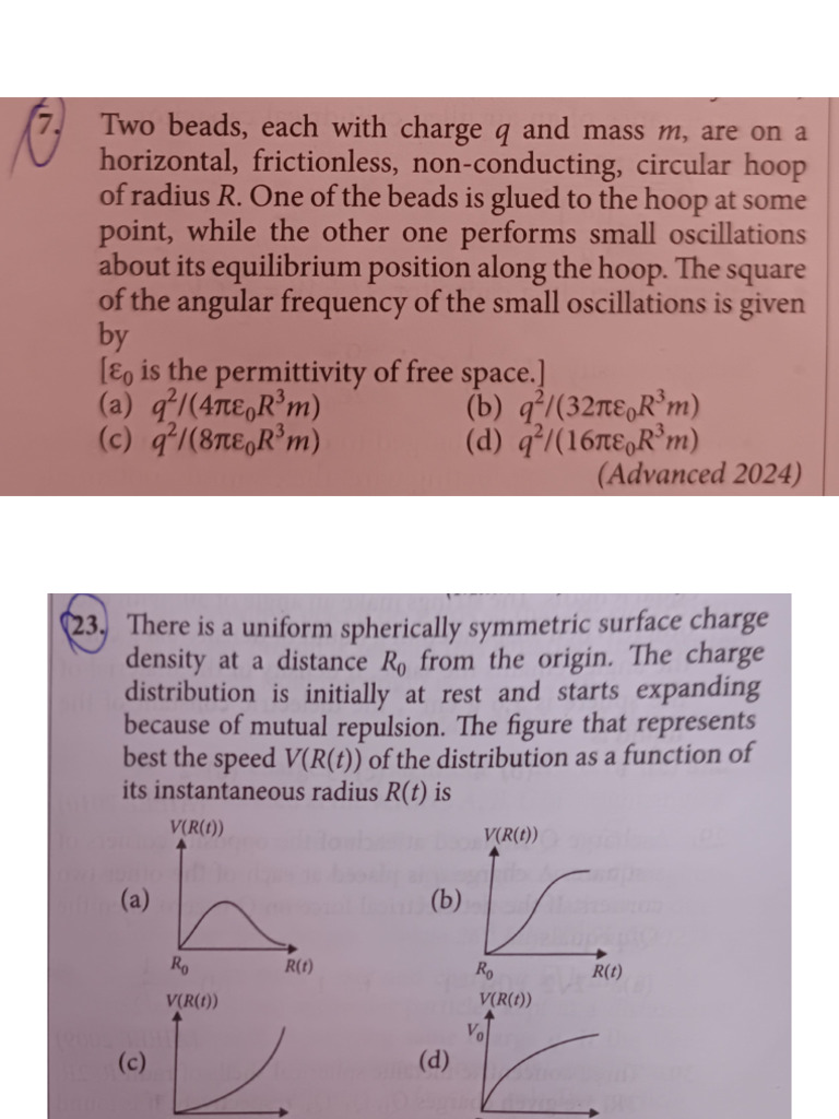 Electrostatics 1 (Imp Diff Question) | PDF