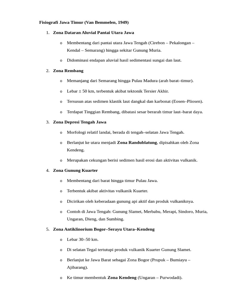 Fisiografi Jawa Timur | PDF