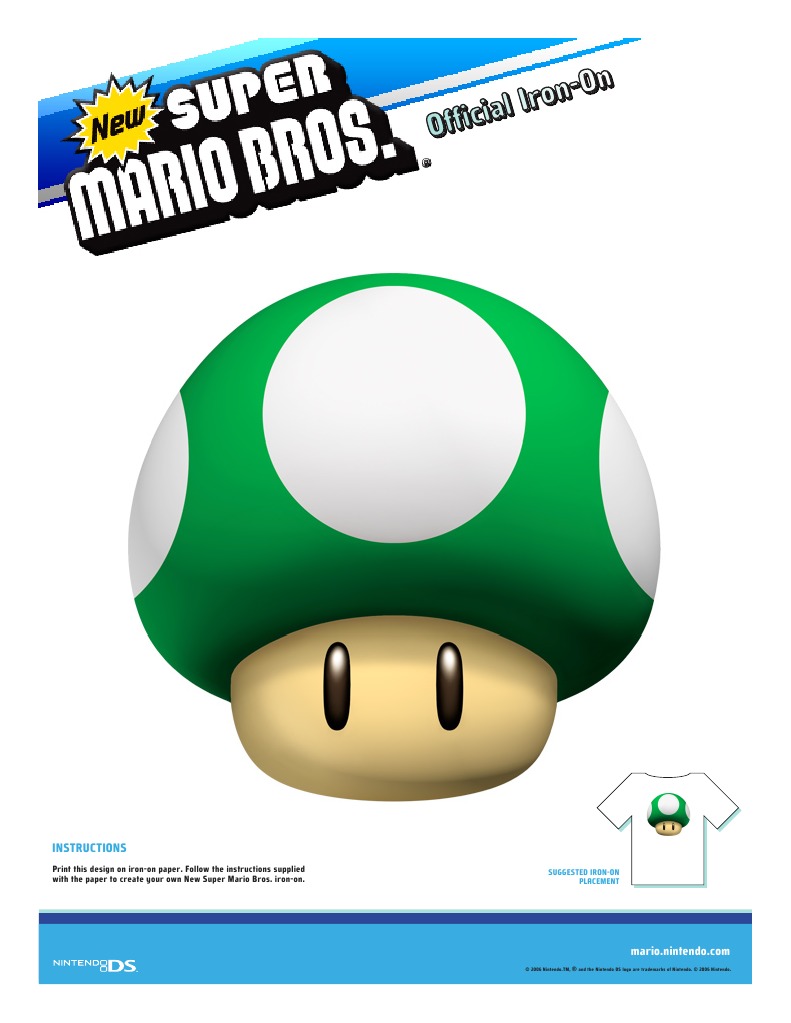 Iron-On Placement Instructions for Mario | PDF | Games & Activities