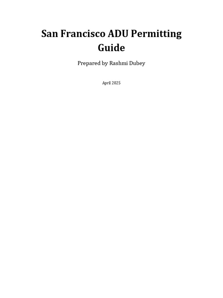 San Francisco ADU Permitting Guide | PDF