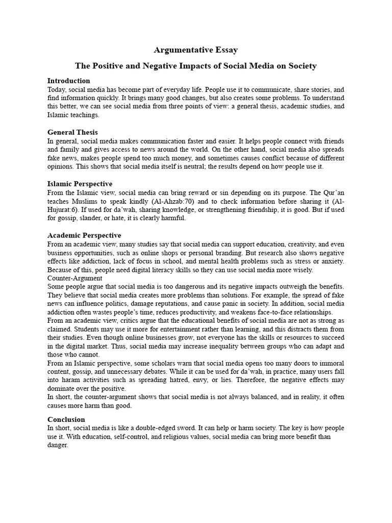 Argumentative Essay B.ing FATIMAH FIX | PDF | Social Psychology