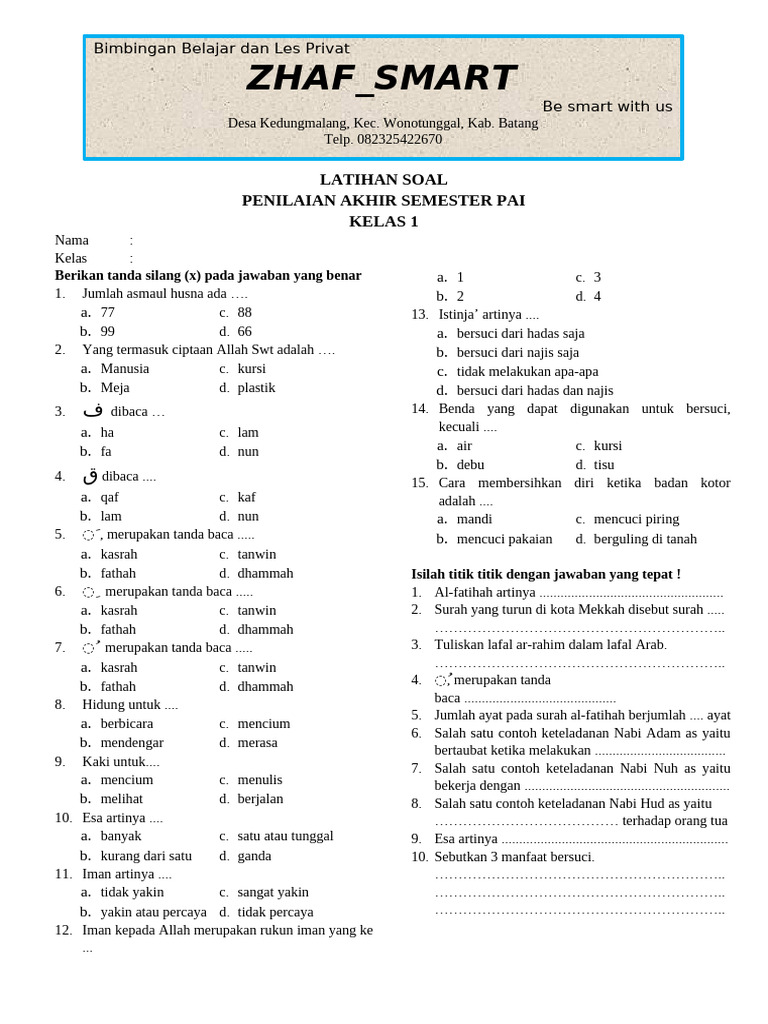 Pas Pai Kelas 1 Pdf