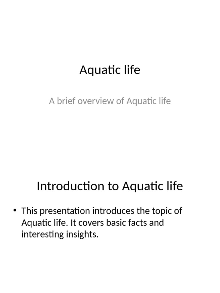 Aquatic Life | PDF