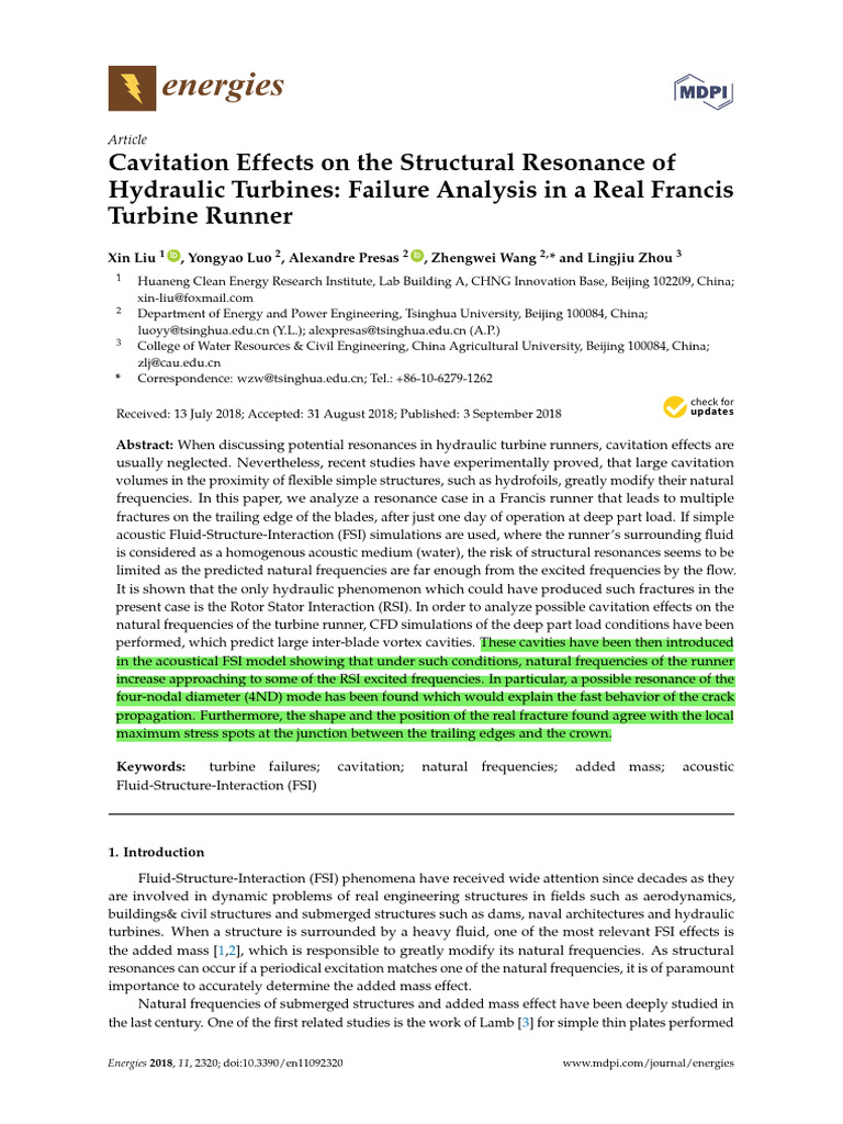 11 (R) (Rumus) Cavitation Effects on the Structural Resonance of Hydraulic Turbines Failure ...