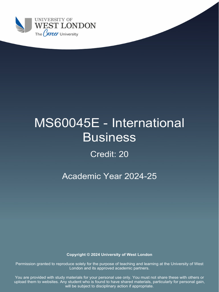International Business Module Guide 2024 | PDF | Sustainability ...