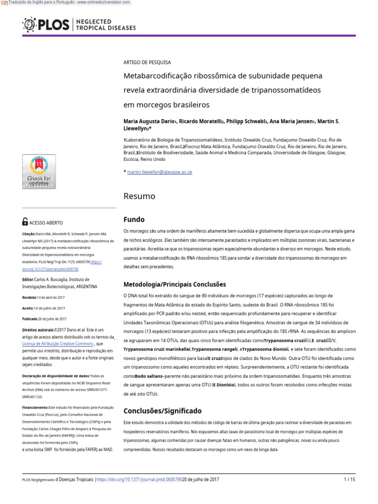 10 D - HTsequencing - Small Subunit Ribosomal Metabarcoding Reveals Extraordinary Trypanosomatid ...
