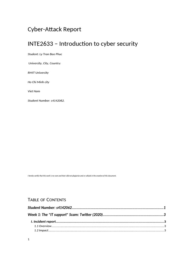 Cyber Attack Report | PDF | Phishing | Computer Security