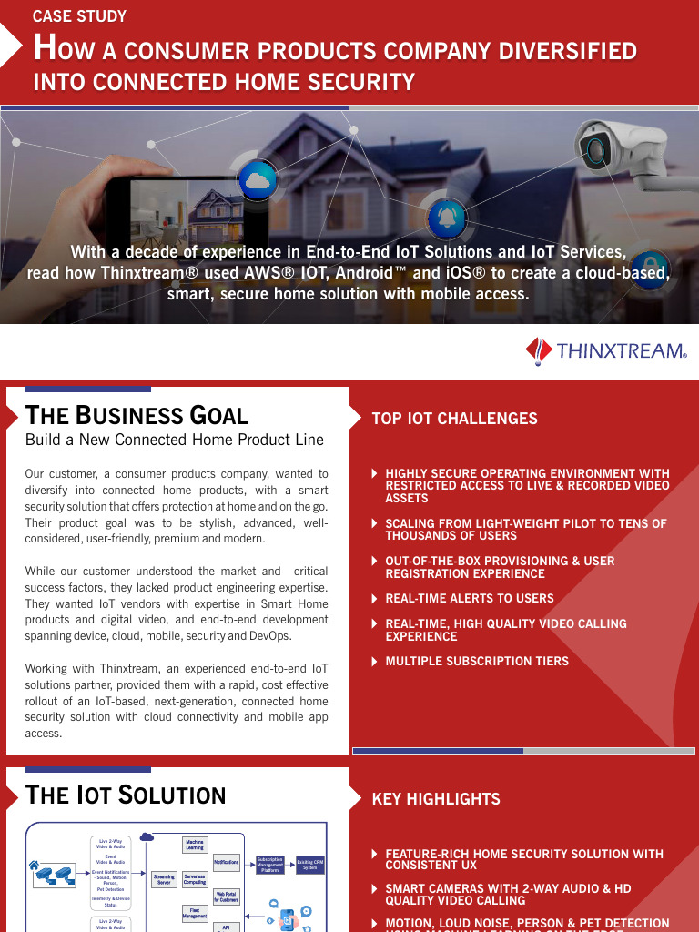 Thinxtream Iot Solution Aws Iot Connected Home Security Cs 006 | PDF ...