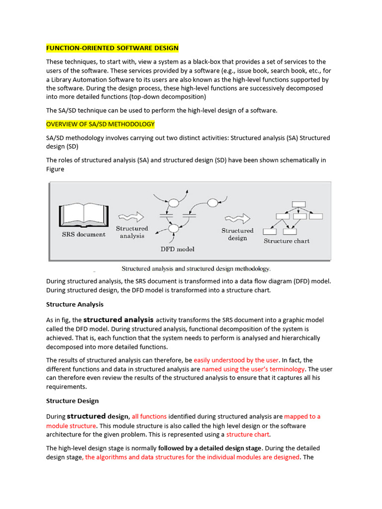 Function Oriented Software Design-Structure Analysis-Dfd-Structure Design-Detailed Design | PDF ...