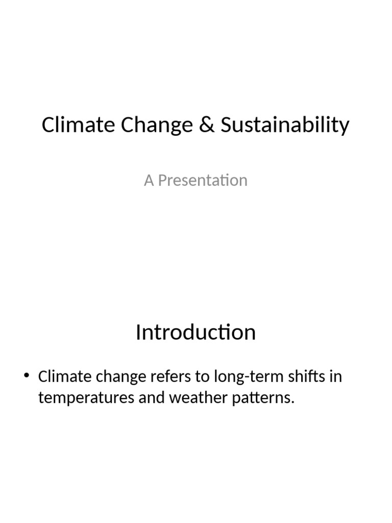 Climate Change Sustainability | PDF