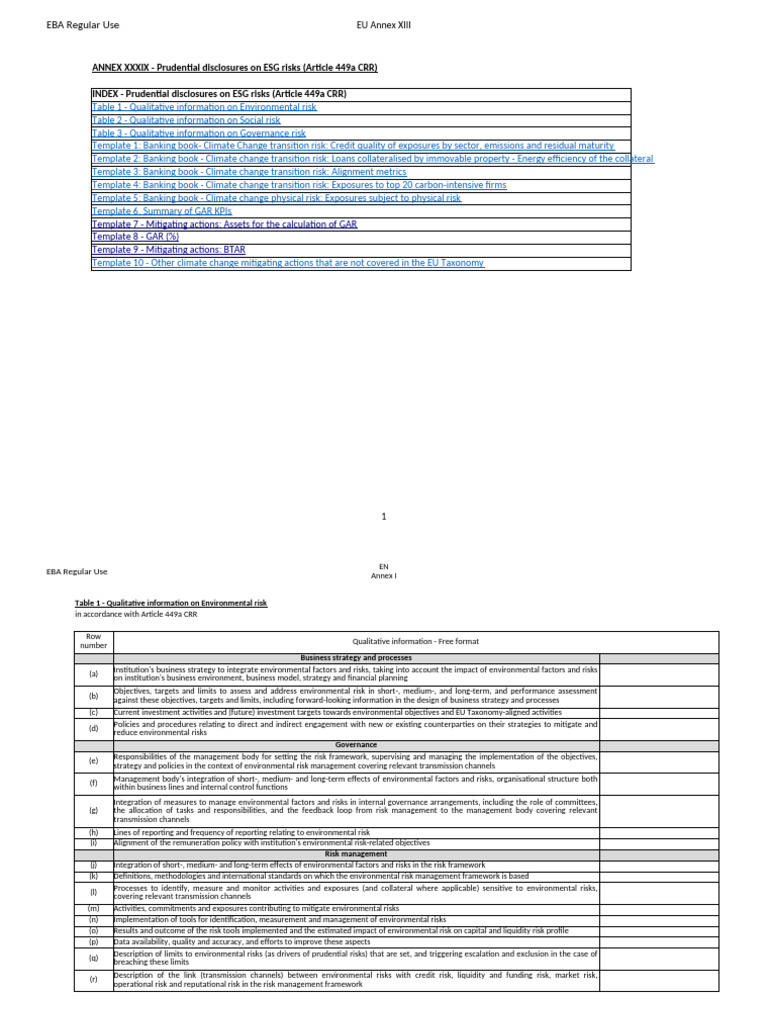 ESG Risk Disclosures Templates Guide | PDF | Coke (Fuel) | Risk