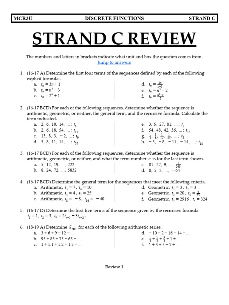 MCR3U Strand 5 Units 16-19 Review | PDF | Interest | Personal Finance