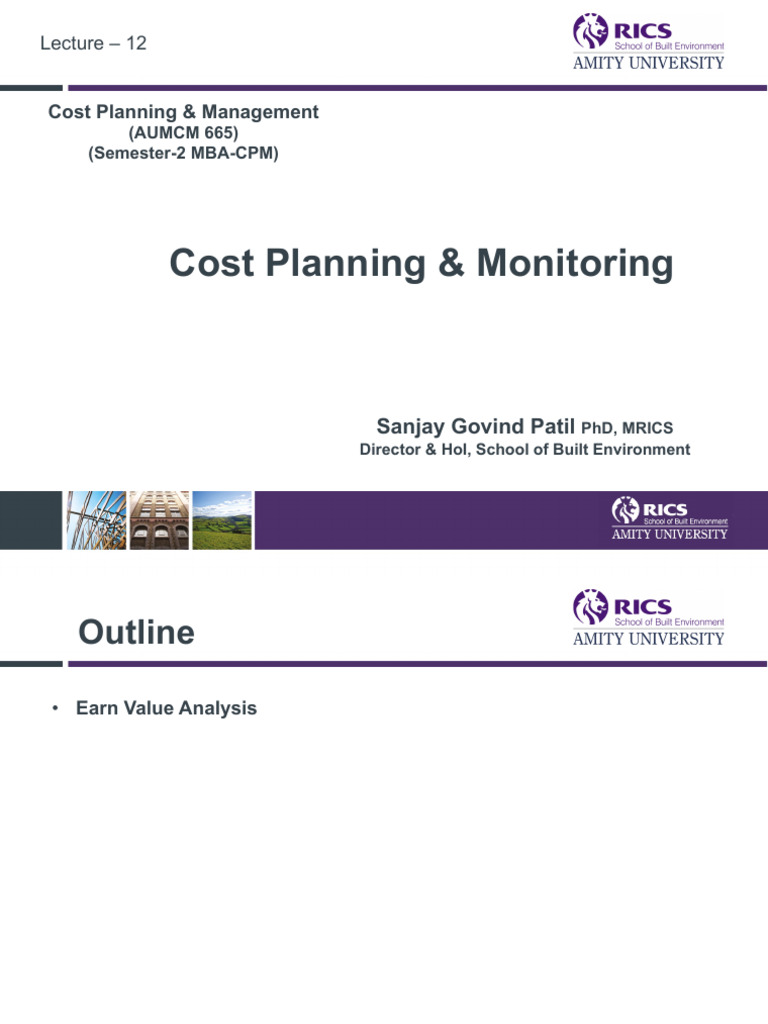Lecture 12 Earned Value Analysis | PDF
