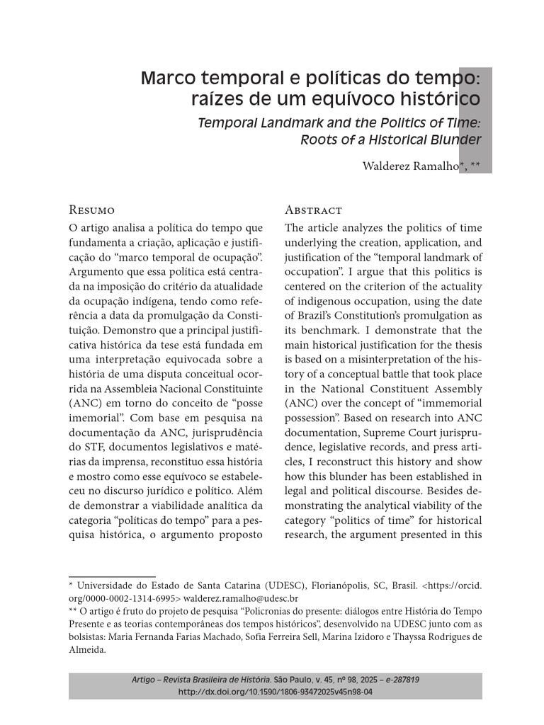 Marco Temporal e Políticas do Tempo | PDF | Tempo | Constituição
