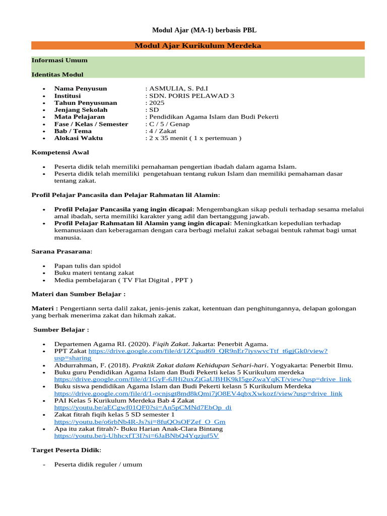 Modul Ajar Berbasis Pbl-Terbaru | PDF