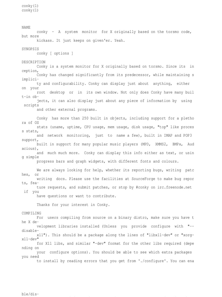 Conky Pdf Command Line Interface Parameter Computer Programming