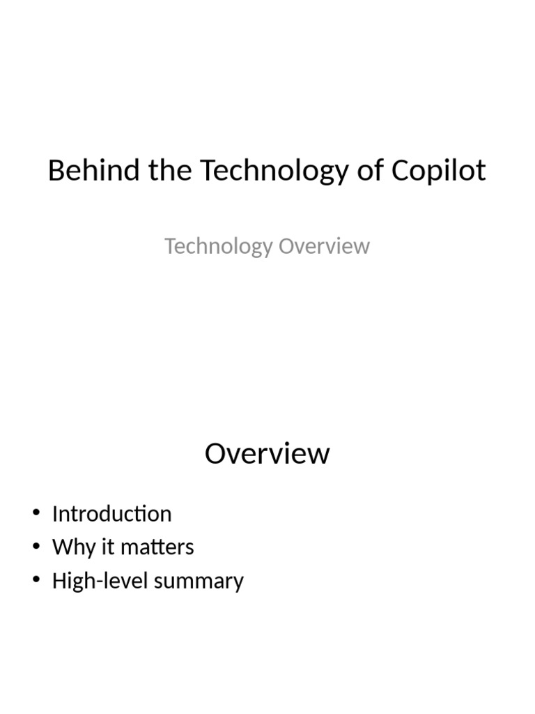 Copilot Technology Overview and Insights | PDF