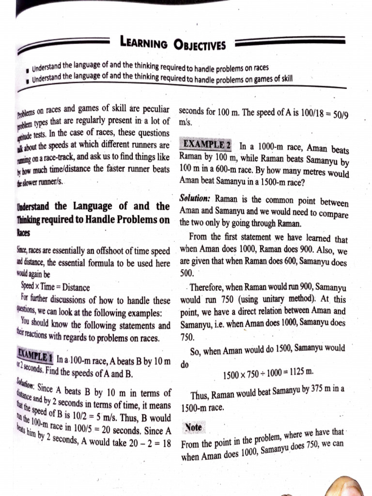 Race Problems and Solutions Guide | PDF | Speed | Circle