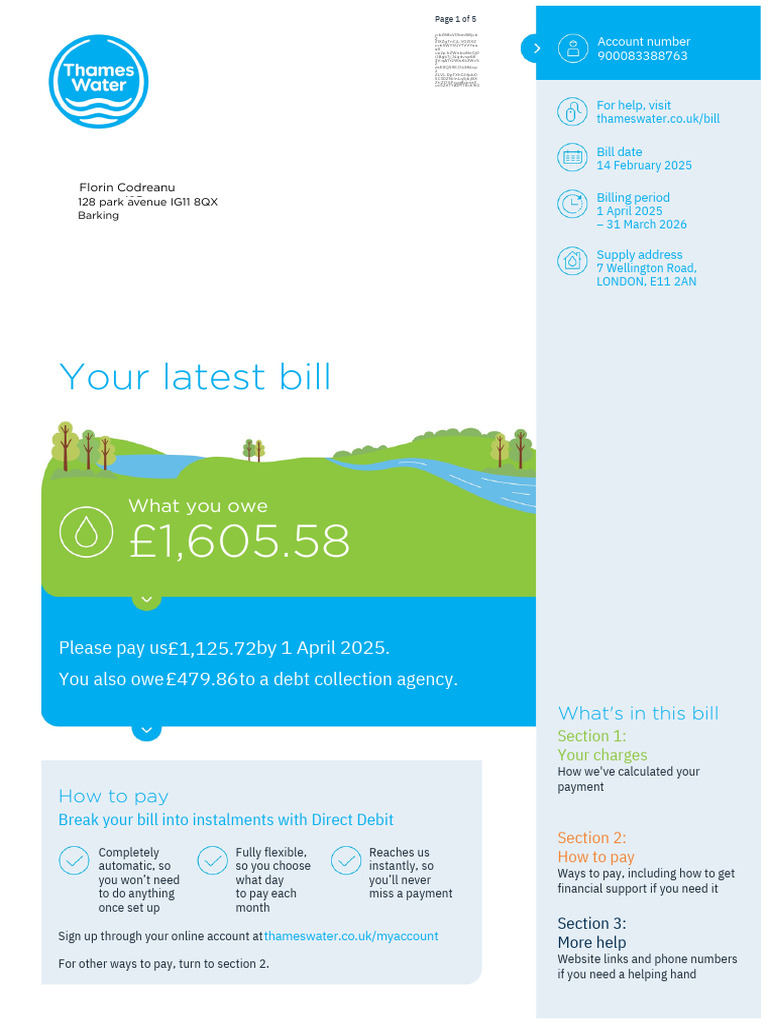 Thames Water Bill Payment Guide | PDF | Payments | Credit Card