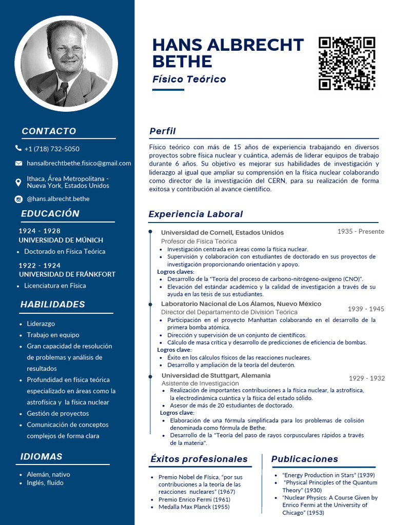 Currículum - Hans Bethe | PDF | Física | Ciencias fisicas