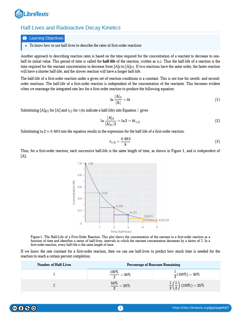 Half-Lives and Radioactive Decay Kinetics | PDF | Radioactive Decay ...