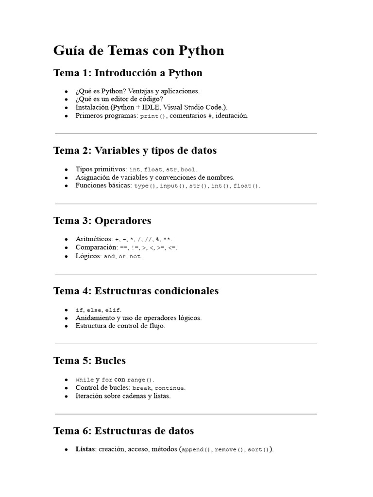 Guía de Temas Con Python para El Final | PDF