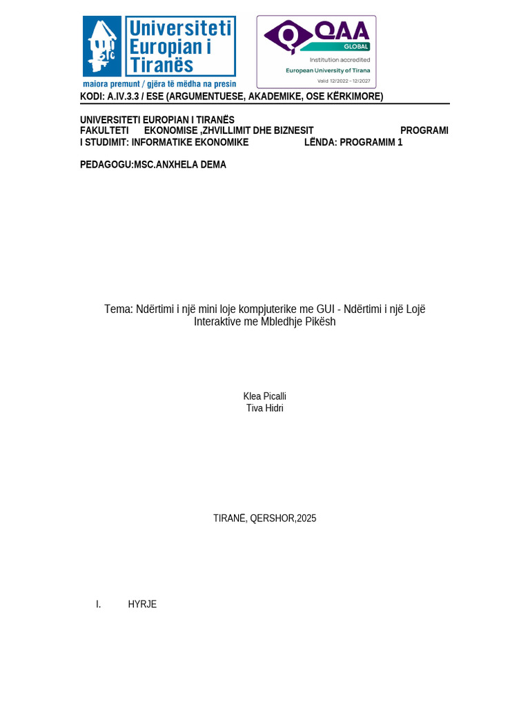 Programim 1 X | PDF