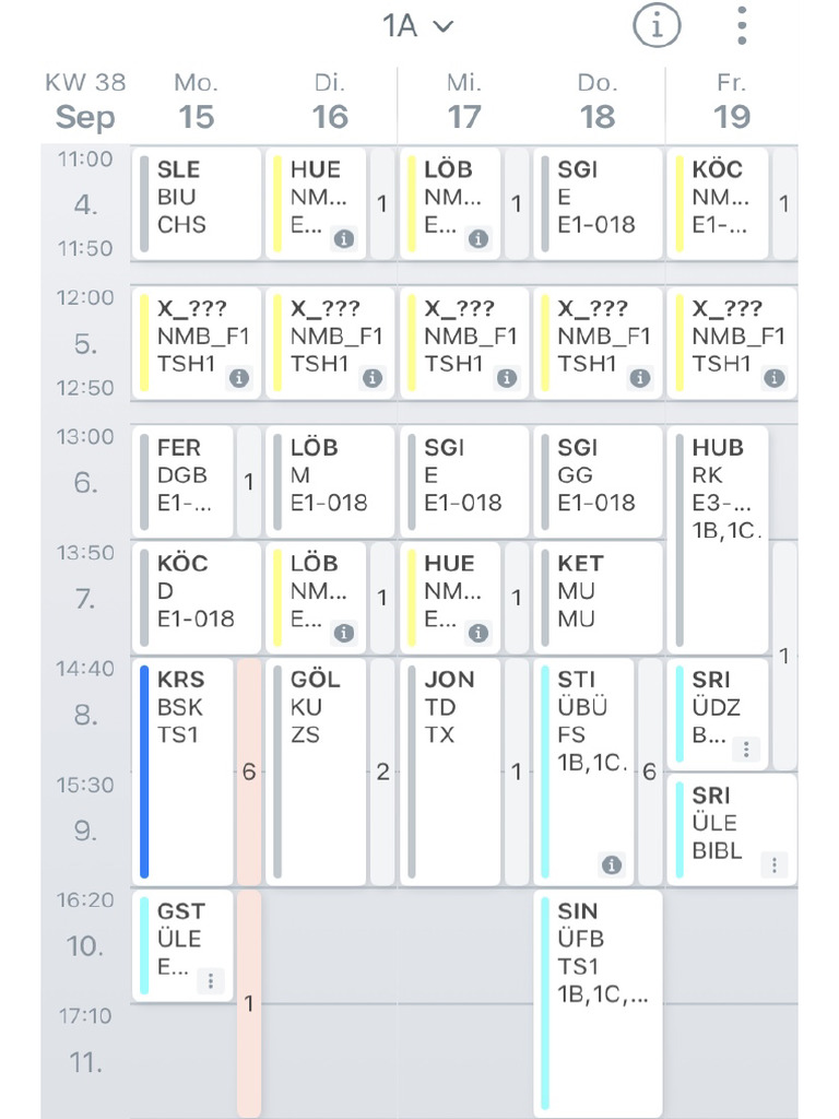 Stundenplan 1A Untis App_6bcf99df 240c 4007 a106 9472d35b279f | PDF