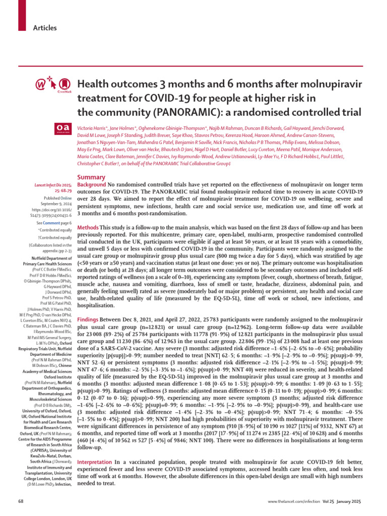 A Randomised Controlled Trial | PDF | Infection | Clinical Medicine