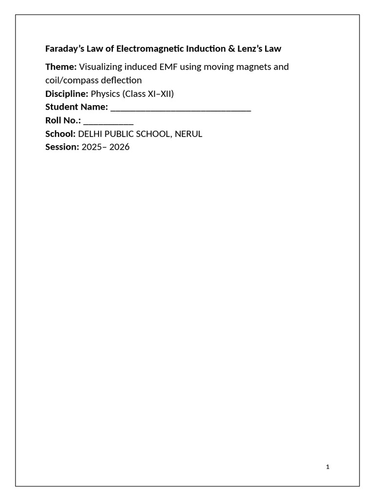 Lenz's Law Updated R1 | PDF | Electromagnetic Induction | Inductor