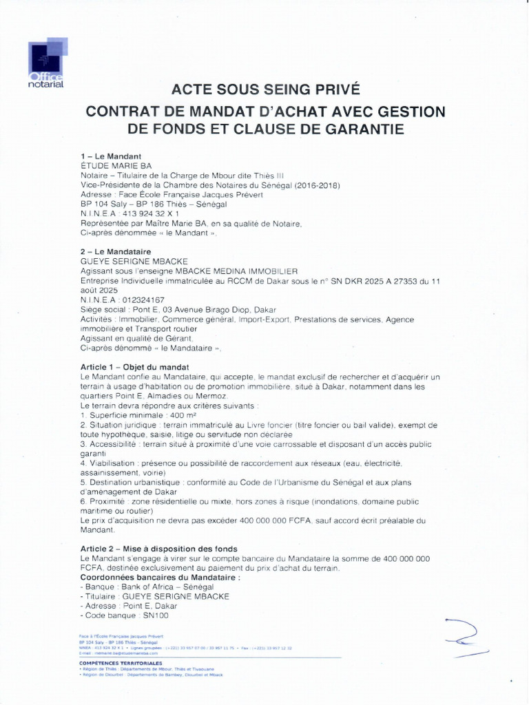 Contrat de Mandat | PDF