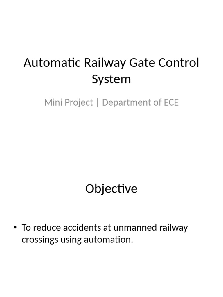 Automated Railway Gate Control System | PDF