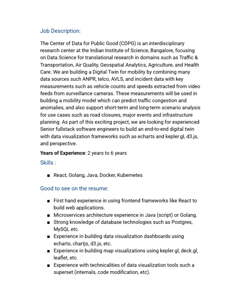 Senior Software Engineer (Full Stack) | PDF