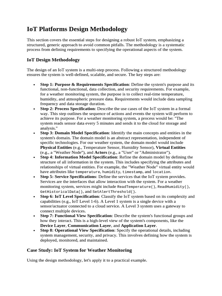 IoT Design Methodology Overview | PDF | Internet Of Things | System