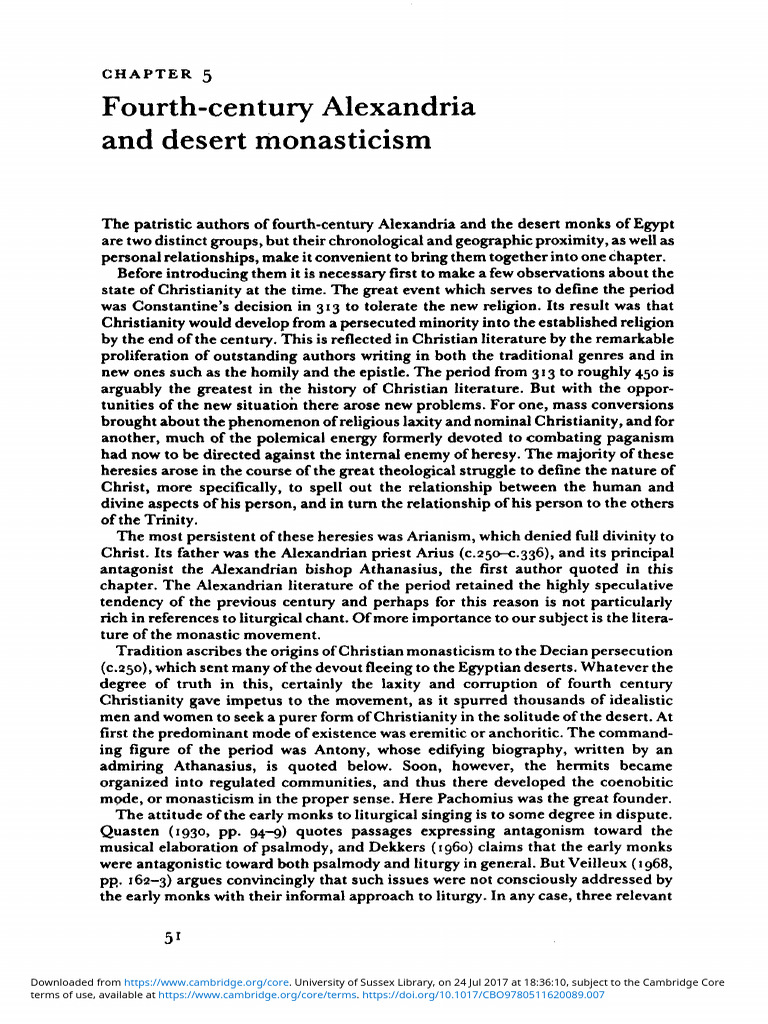 007 Fourthcentury Alexandria and Desert Monasticism | PDF | Psalms ...