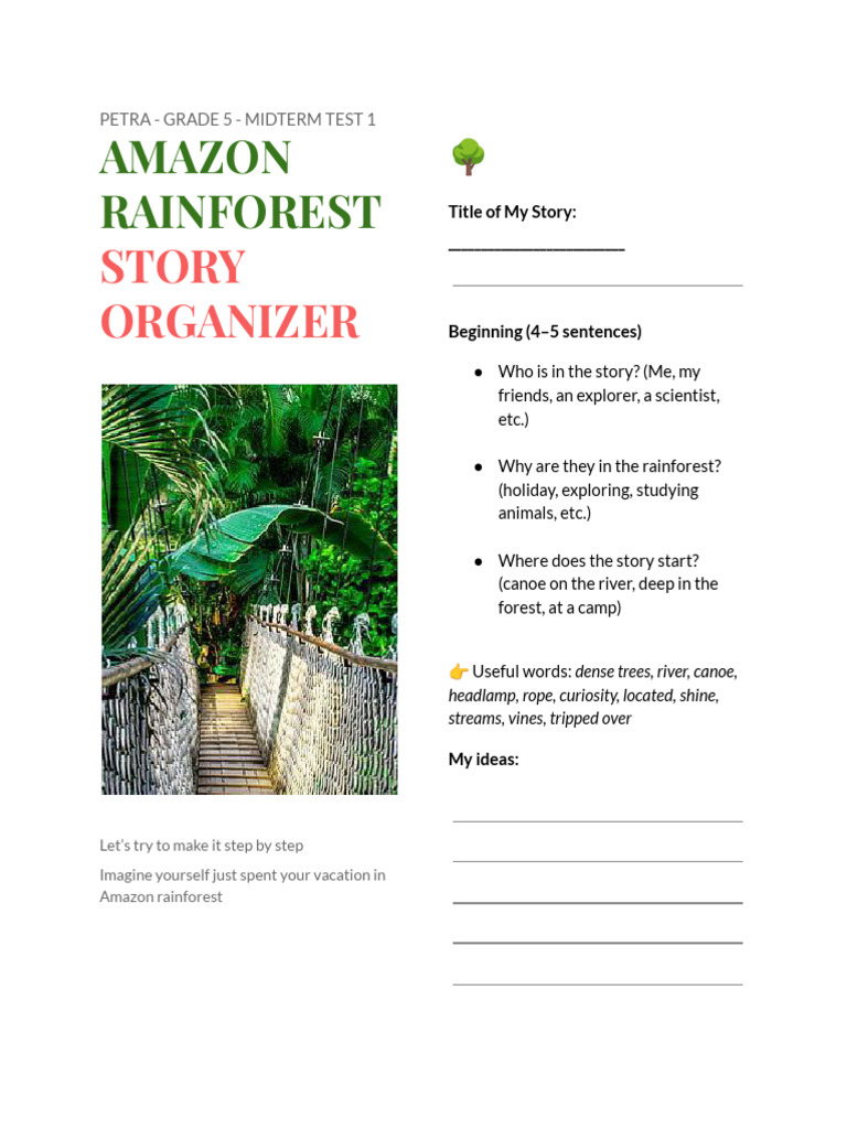 Amazon Rainforest Story Organizer | PDF