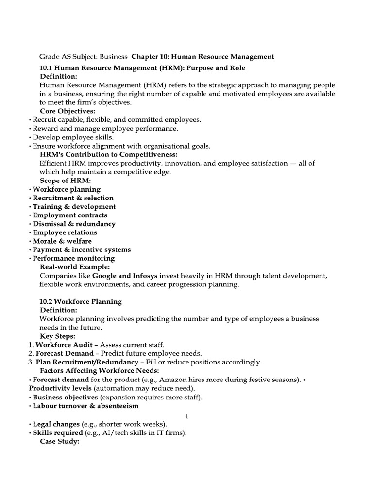 Business HRM Notes | PDF
