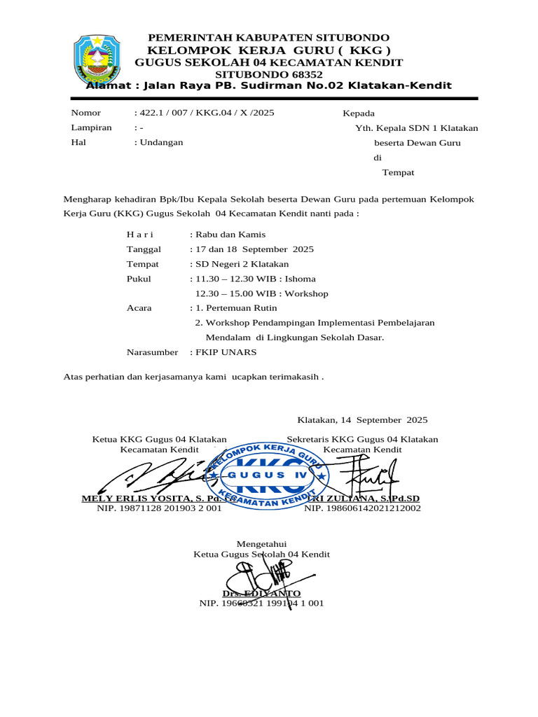 Undangan Kkg Klatakan 1 | PDF