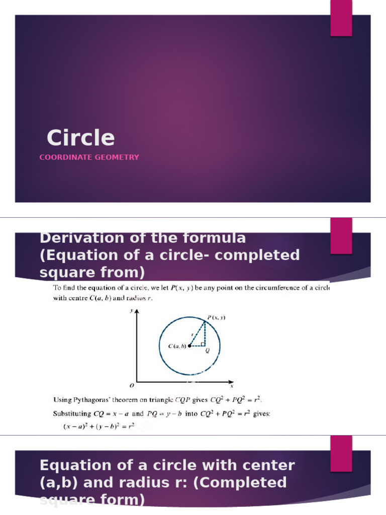 The Equation of A Circle | PDF