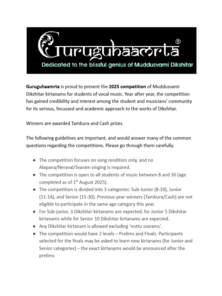 2025 Competition Guidelines | PDF