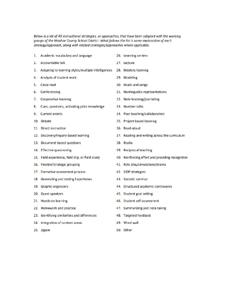 Instructional Strategies | PDF
